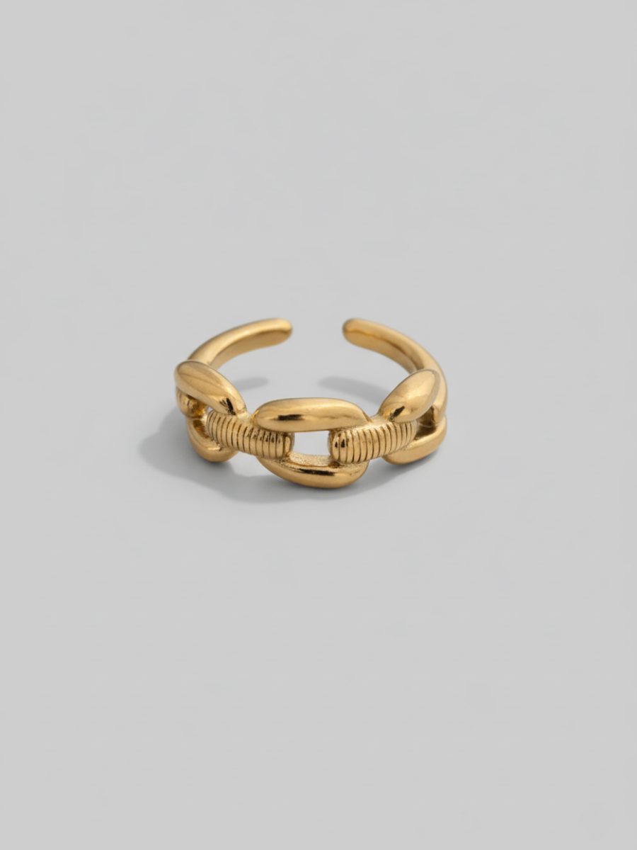Rose Gold Chain Linked Finger Ring - Adjustable Elegance – The Jewelbox